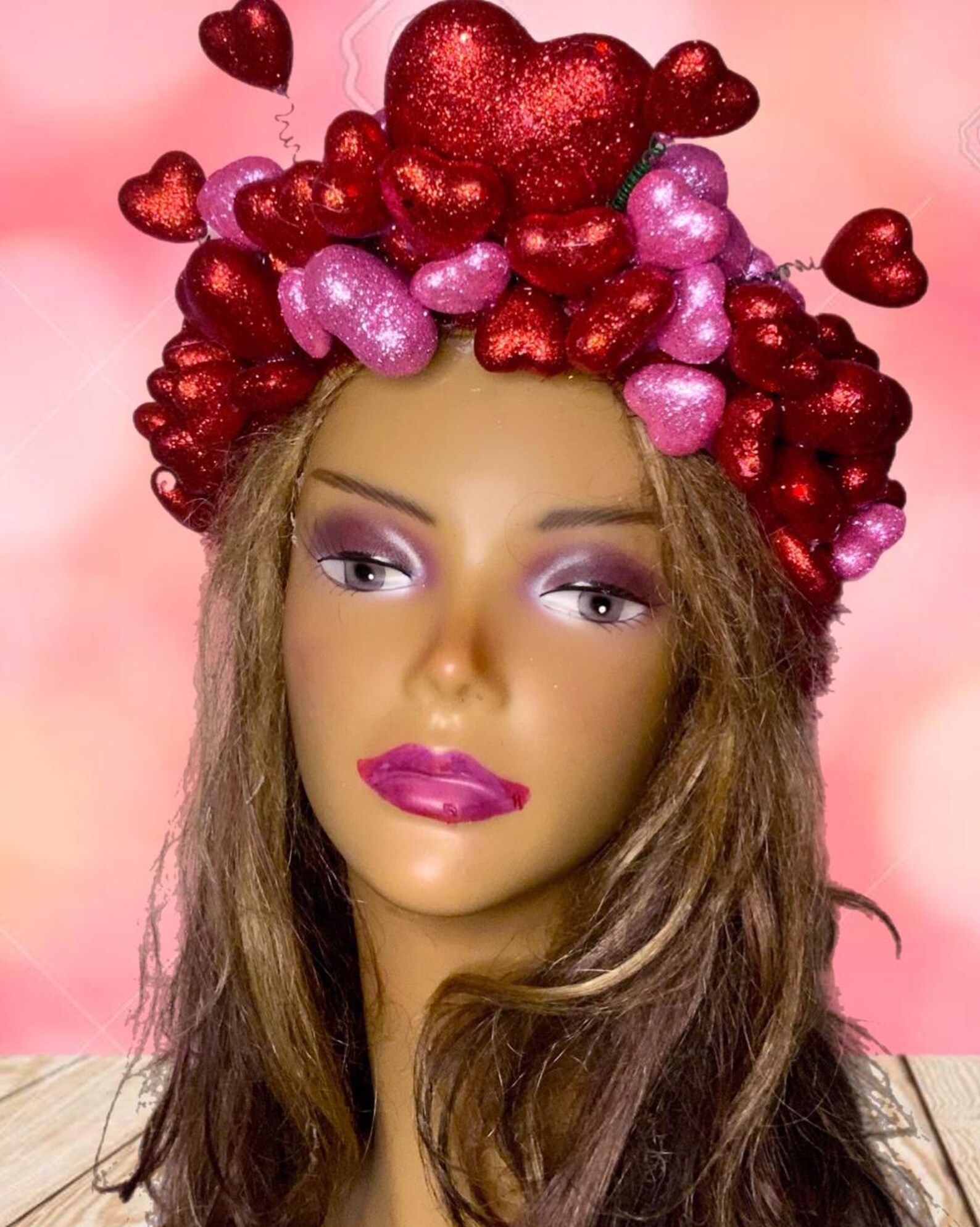 Valentine’s Day Party Crown Red Hearts Headband Valentine’s Day Crown ...