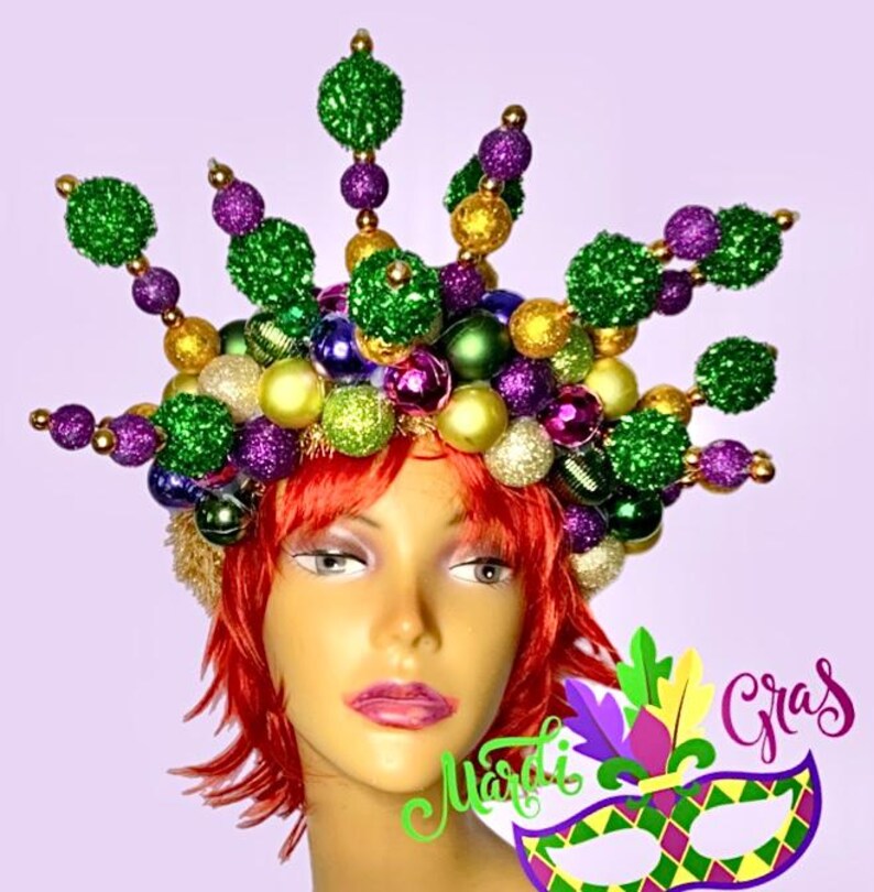 Mardi Gras Headdress, Mardi Gras Crown, Fat Tuesday Headdress, New ...