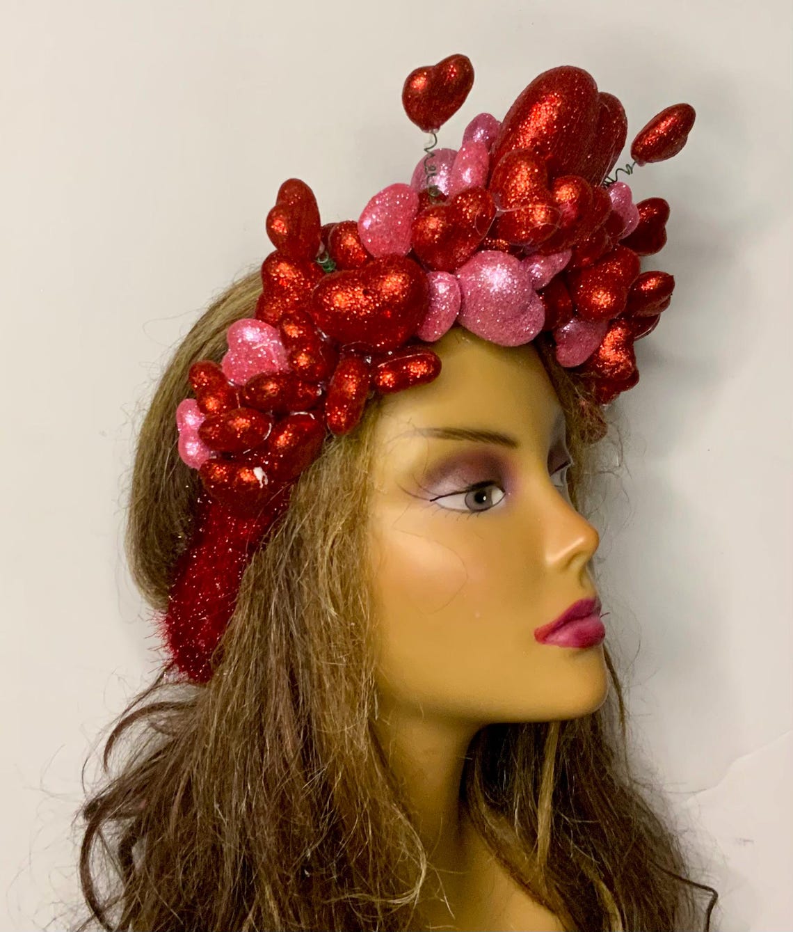 Valentine’s Day Party Crown Red Hearts Headband Valentine’s Day Crown ...