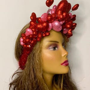 Valentine’s Day Party Crown Red Hearts Headband Valentine’s Day Crown ...