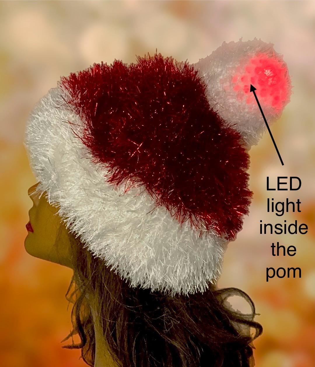 LED Light Santa’s Hat Christmas Party Santa Hat Unisex Red Color ...