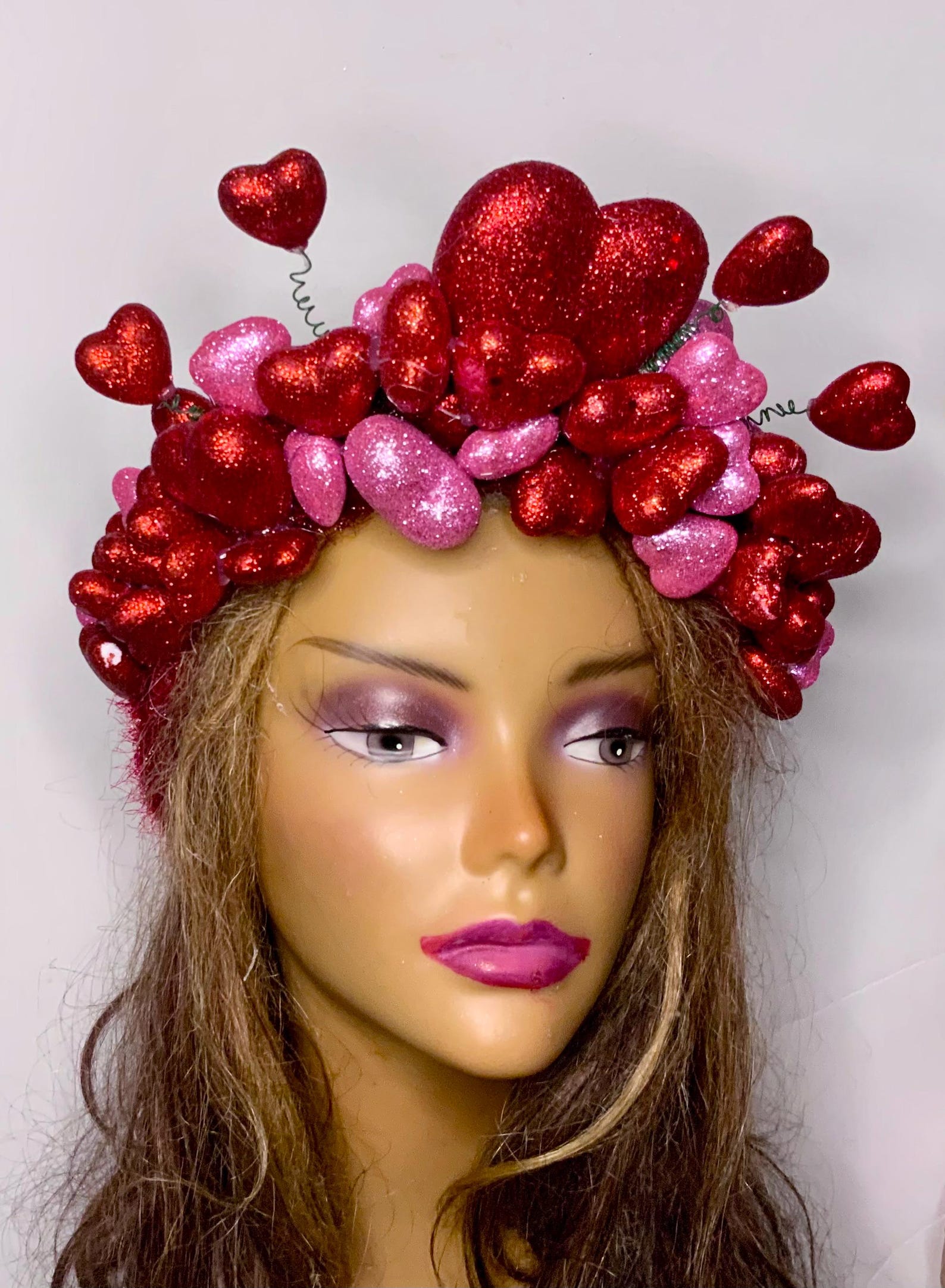 Valentine’s Day Party Crown Red Hearts Headband Valentine’s Day Crown ...