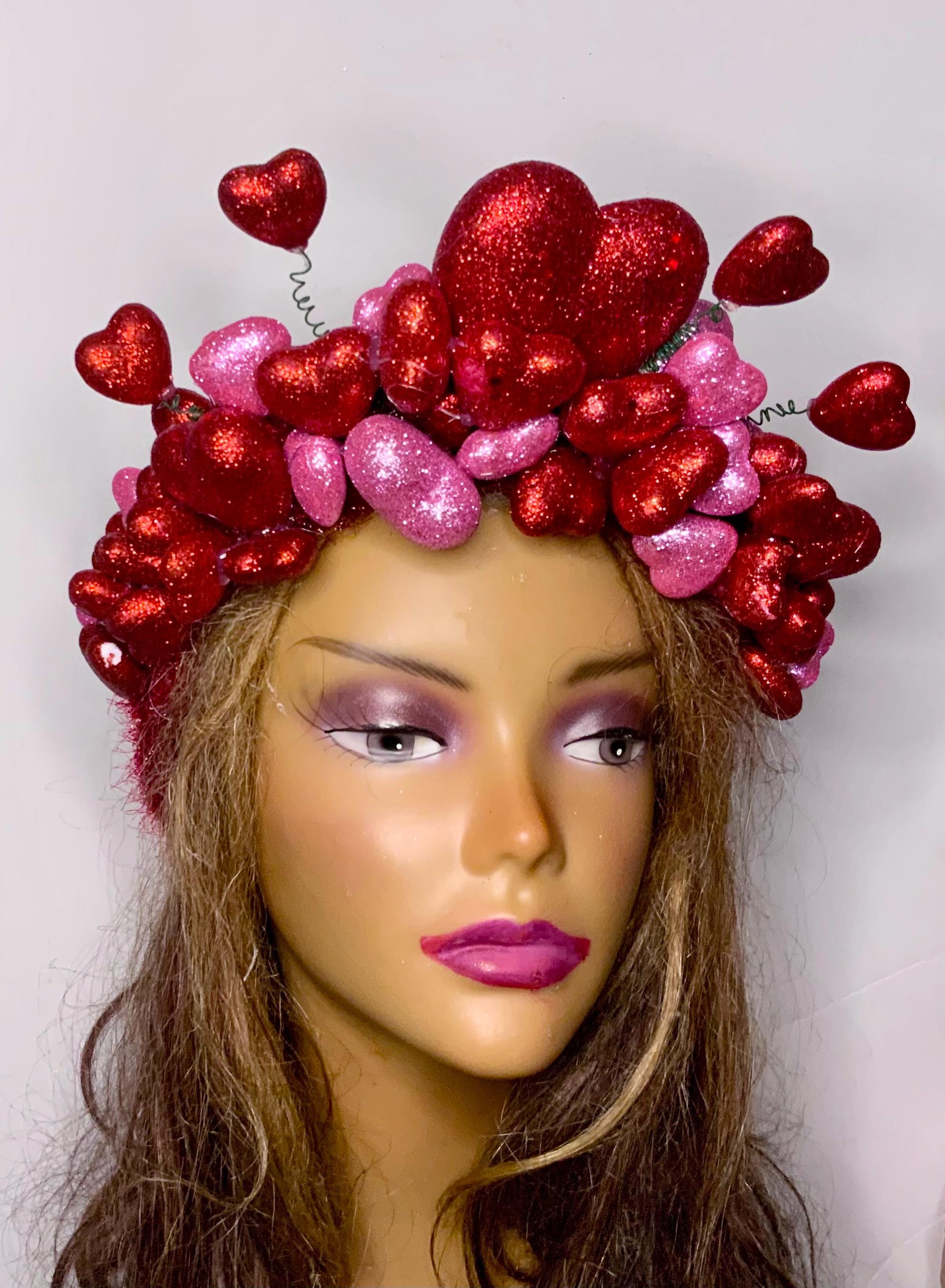 Valentine’s Day Party Crown Red Hearts Headband Valentine’s Day Crown ...