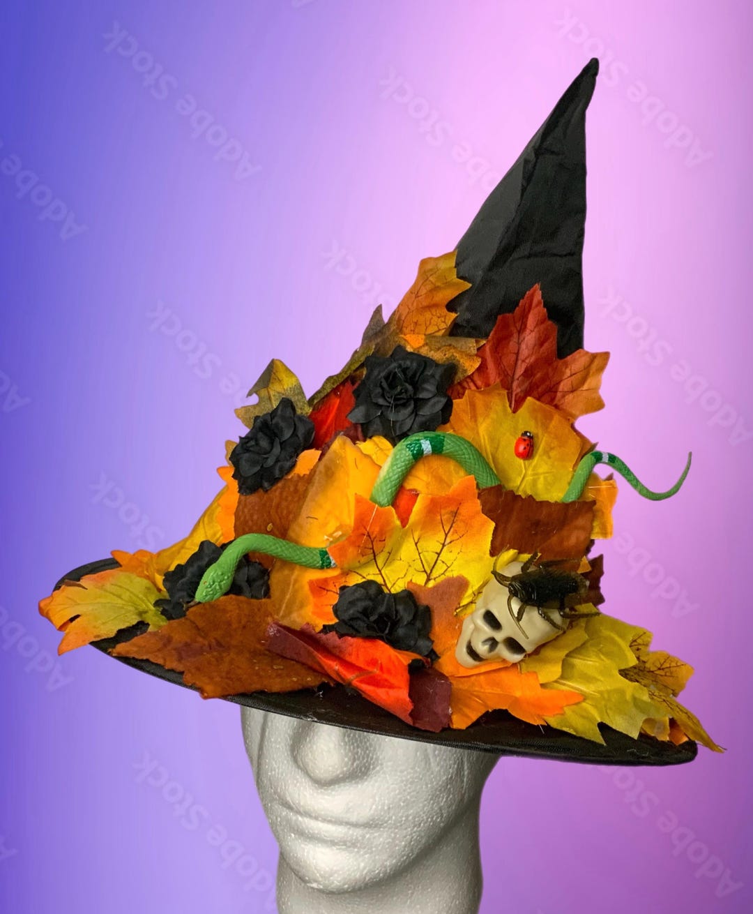 Halloween Witch Hat: Fall Leaves Decor, Unisex Kids/adults - Etsy