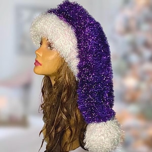 Purple Santa Hat Etsy