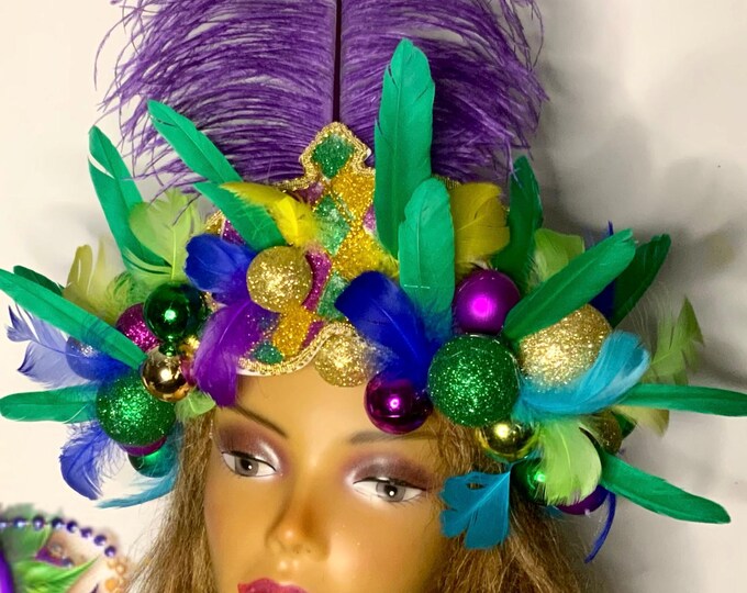 Mardi Gras Crown, Mardi Gras Party Favor Tiara Crown Headband, Birthday ...