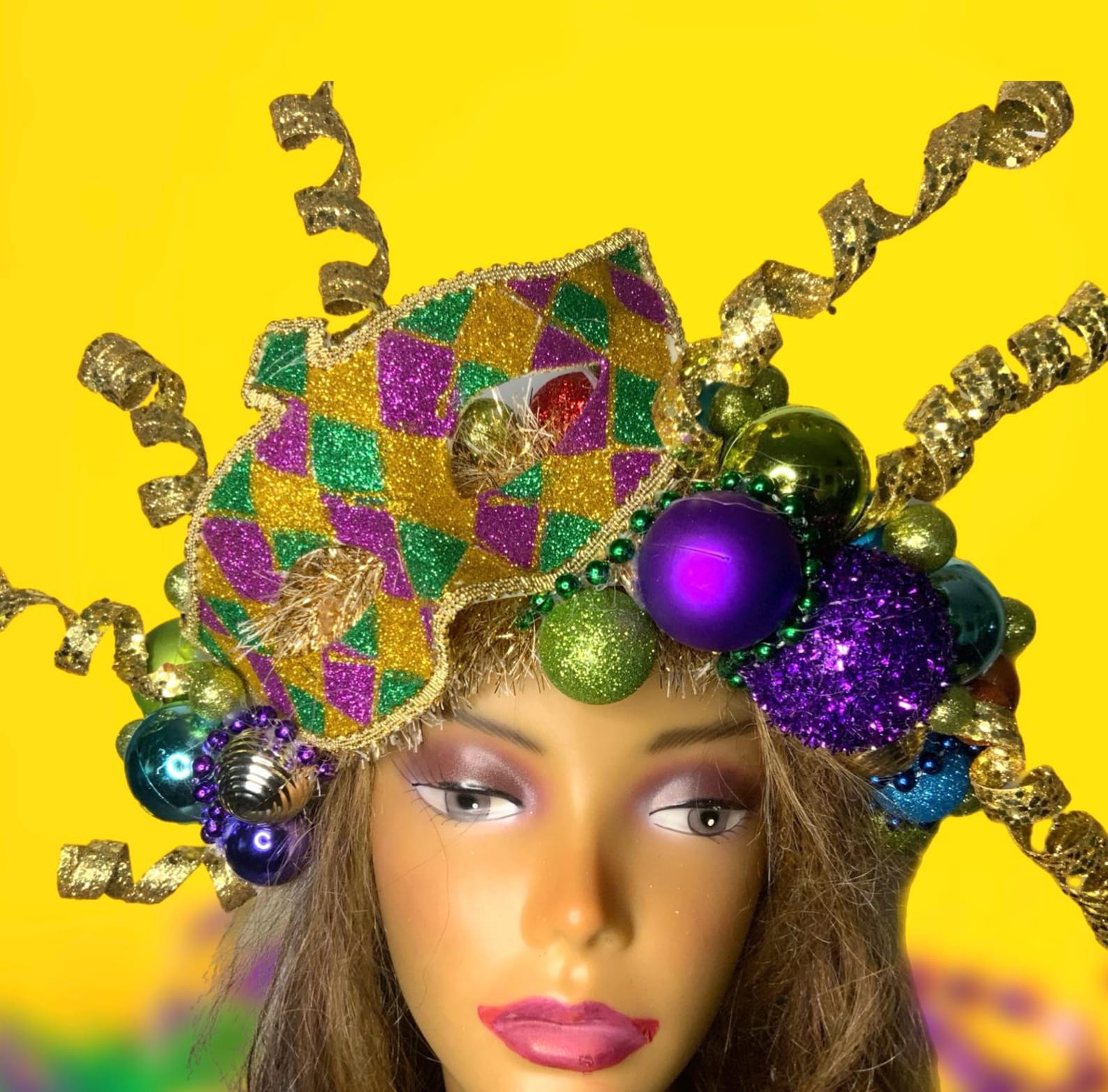 Mardi Gras Headdress, Mardi Gras Crown, Fat Tuesday Headdress, New ...