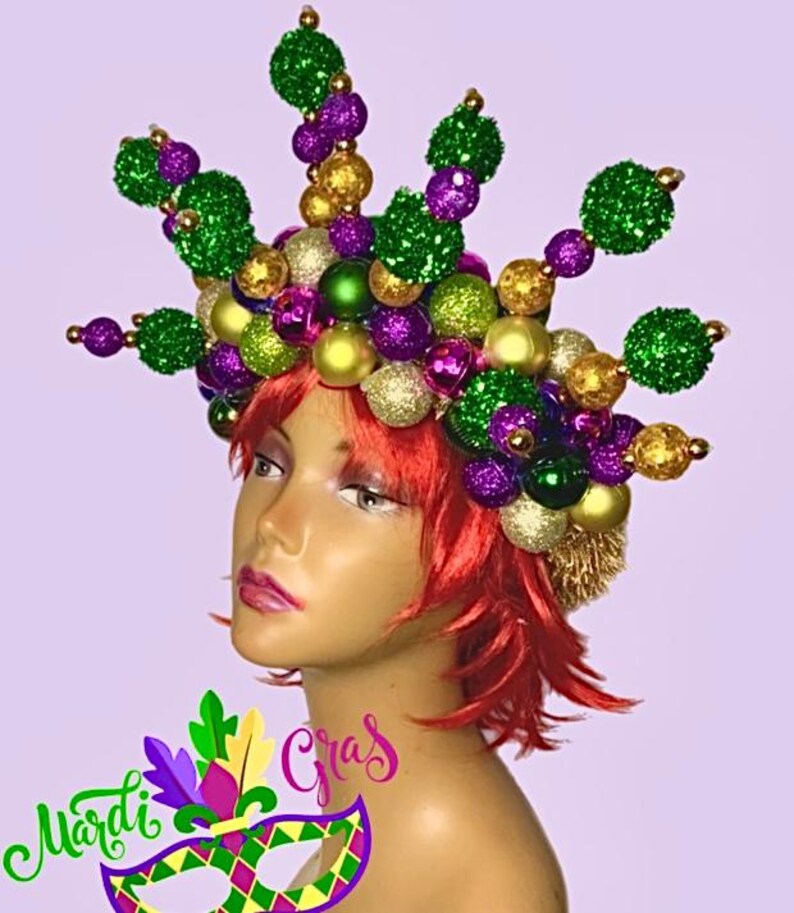 Mardi Gras Headdress, Mardi Gras Crown, Fat Tuesday Headdress, New ...