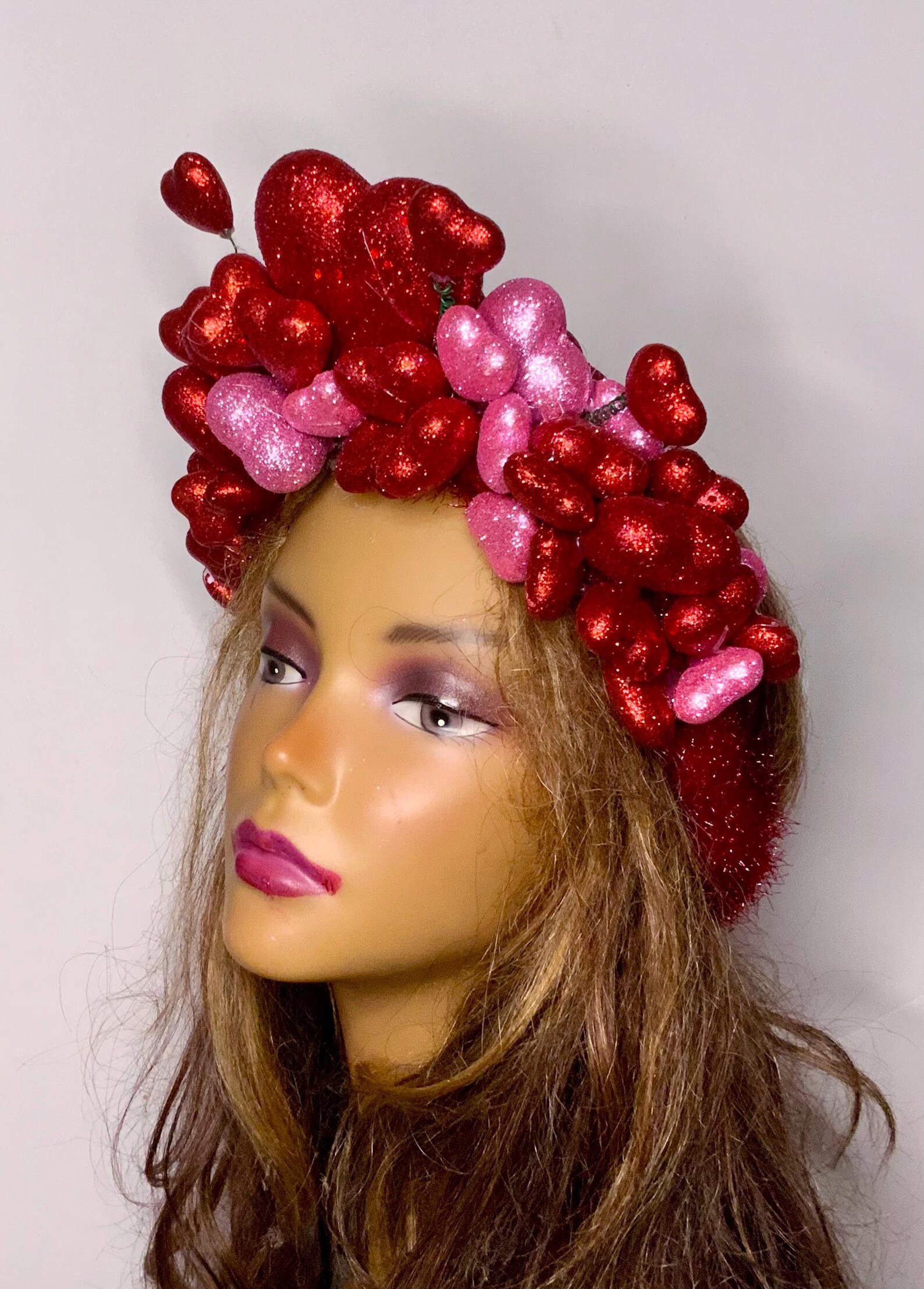 Valentine’s Day Party Crown Red Hearts Headband Valentine’s Day Crown ...