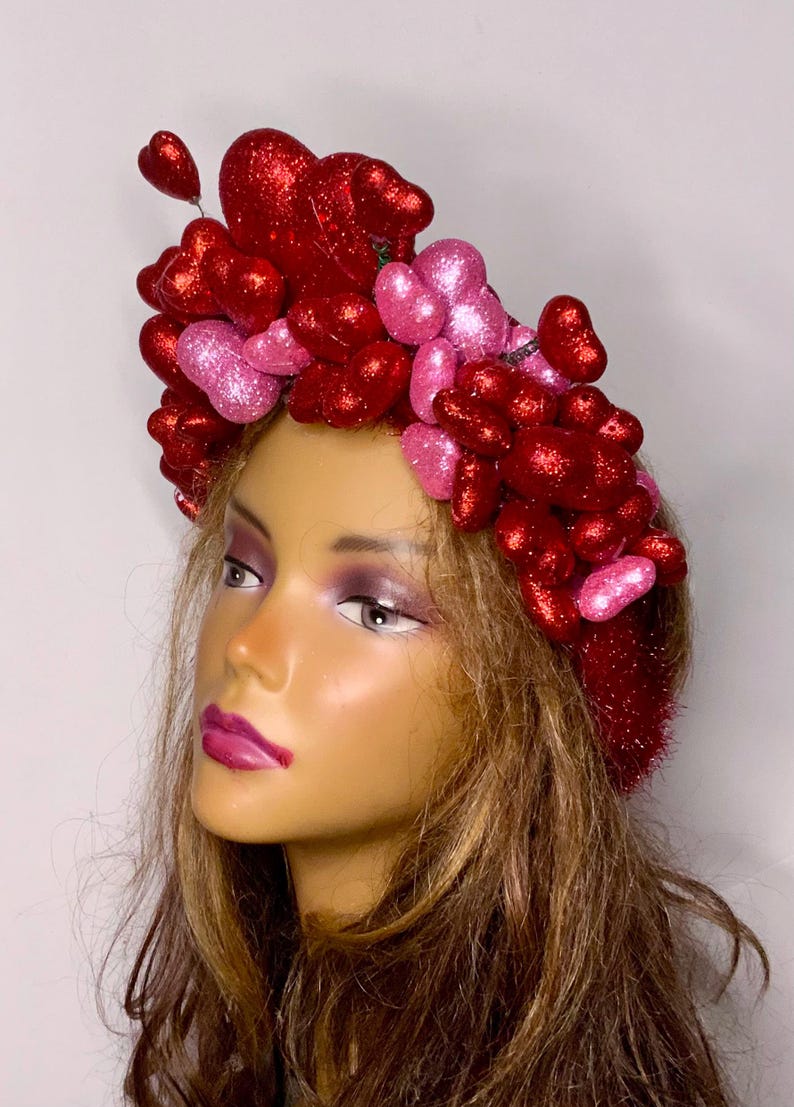 Valentine’s Day Party Crown Red Hearts Headband Valentine’s Day Crown ...