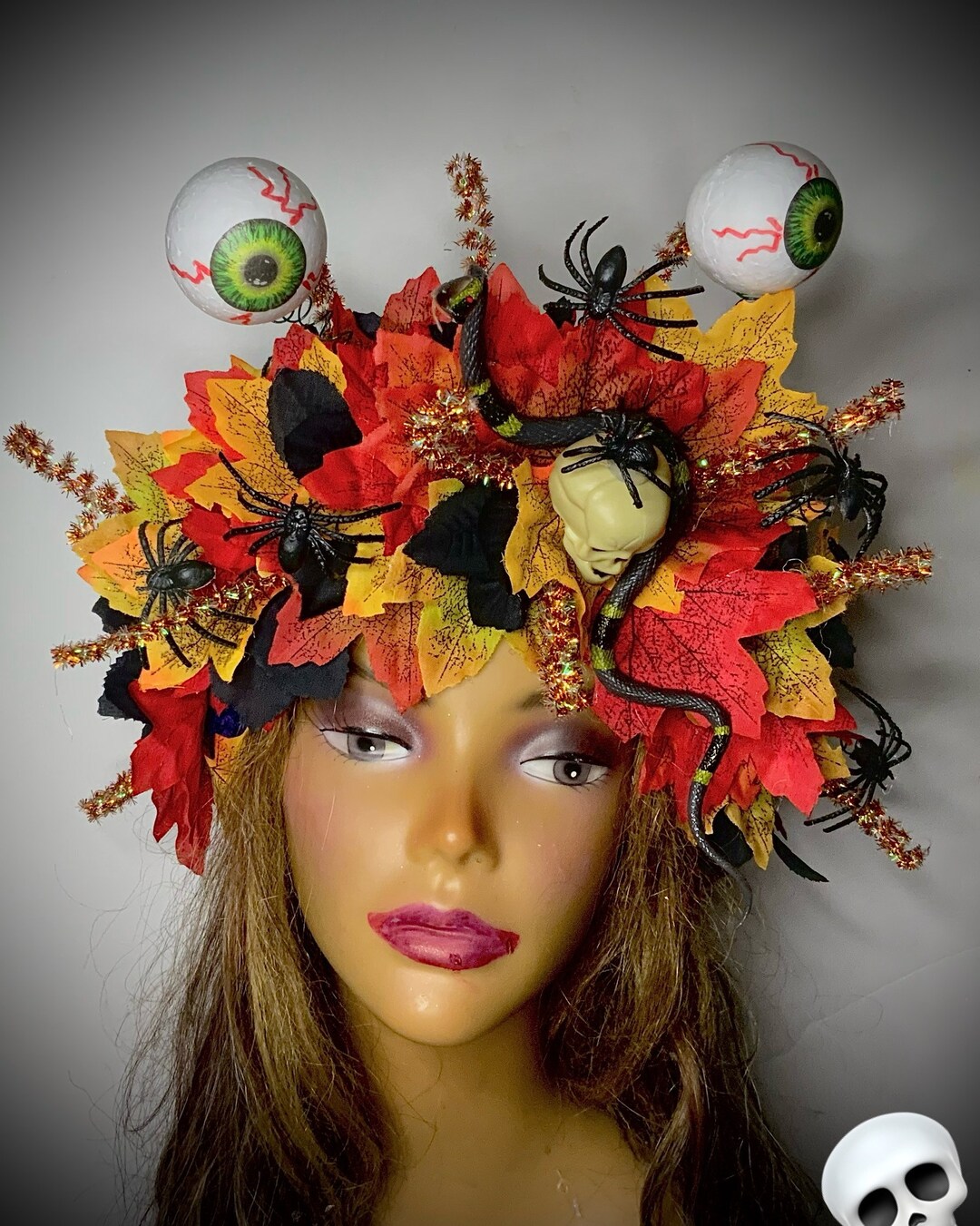 Halloween Headband: Spiders, Snake, Eyeballs Party Crown, Handmade - Etsy
