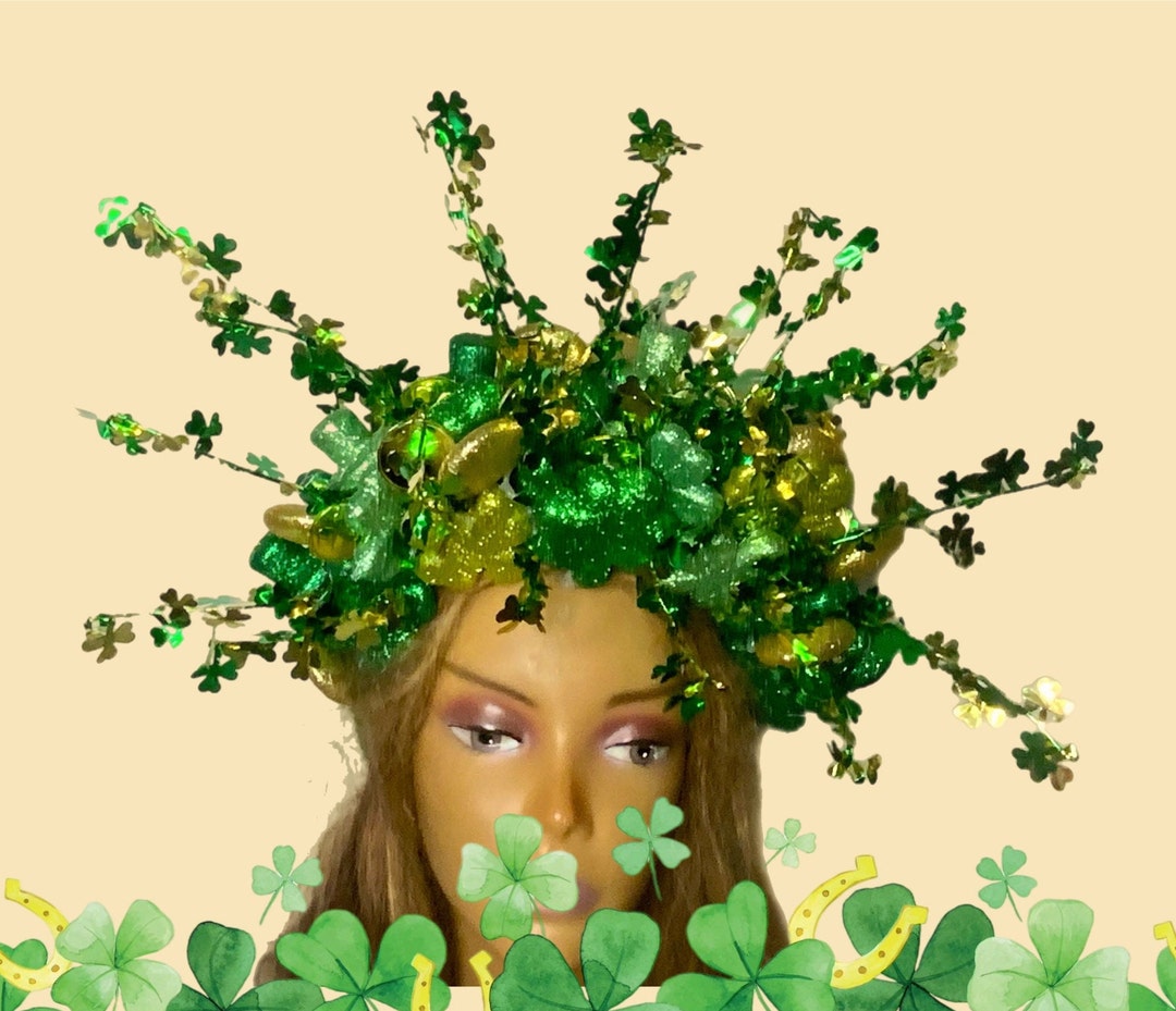 St Patrick’s Day Green Crown St Patrick’s Parade Headband Green ...