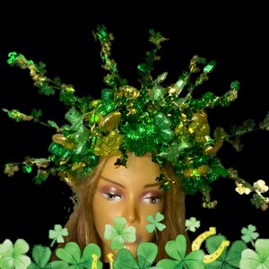 St Patrick’s Day Green Crown St Patrick’s Parade Headband Green ...