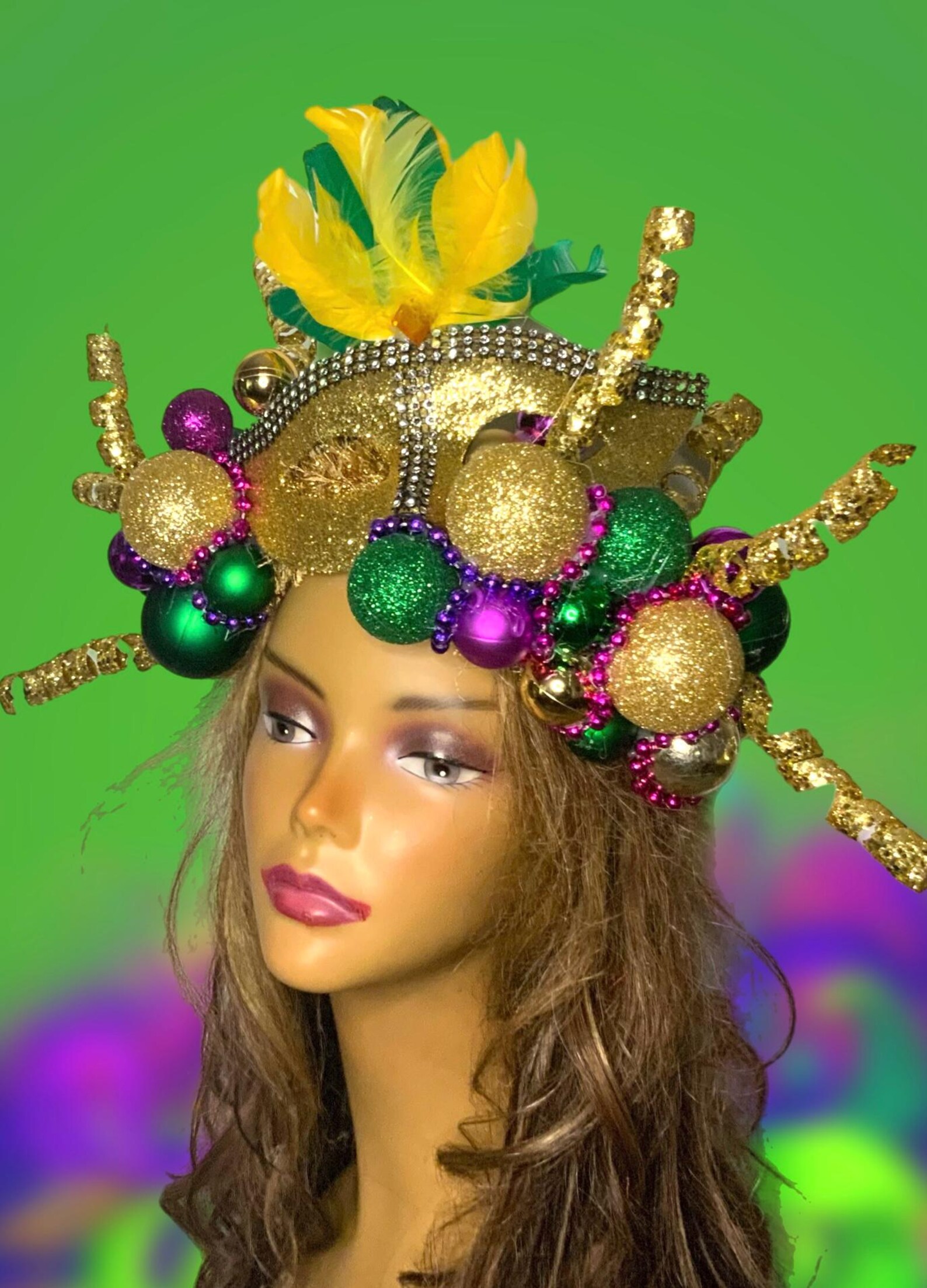 Mardi Gras Party Crown Mardi Gras Headband Party Crown Green Purple ...