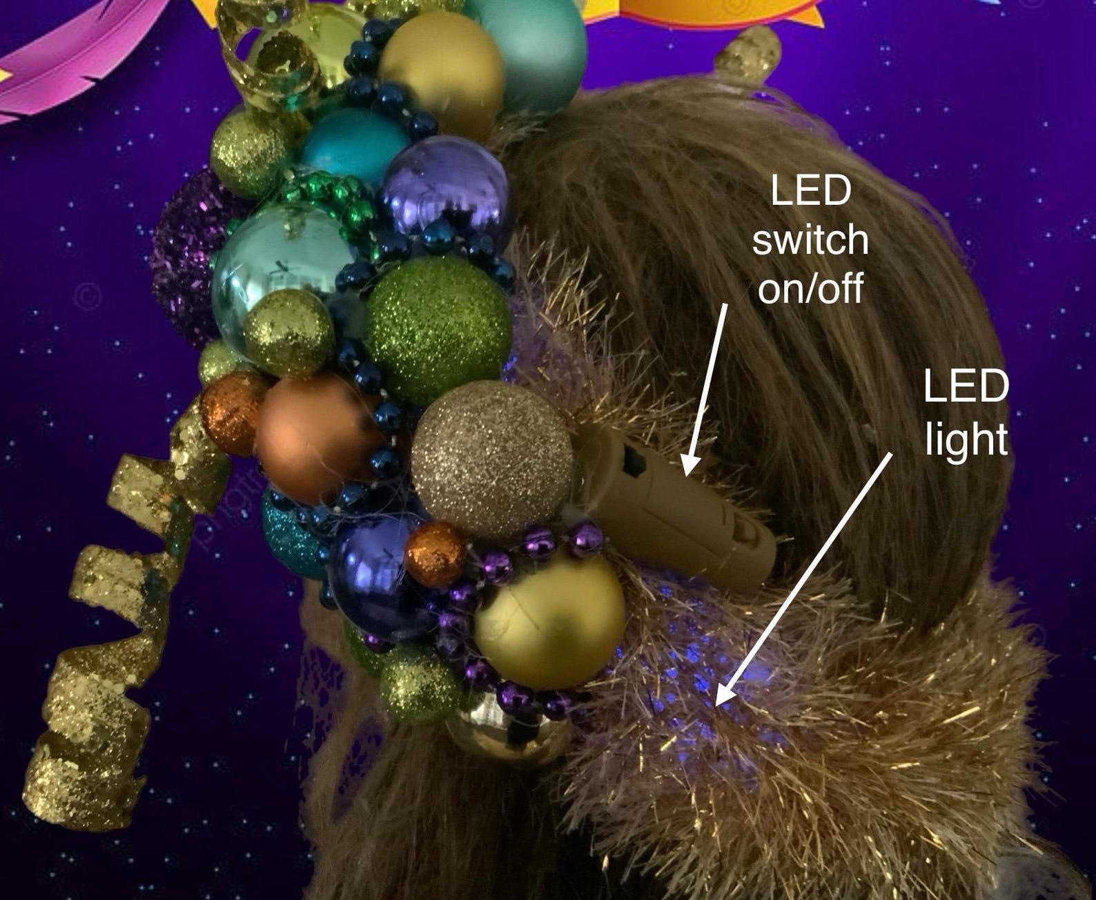 Mardi Gras Headdress, Mardi Gras Crown, Fat Tuesday Headdress, New ...