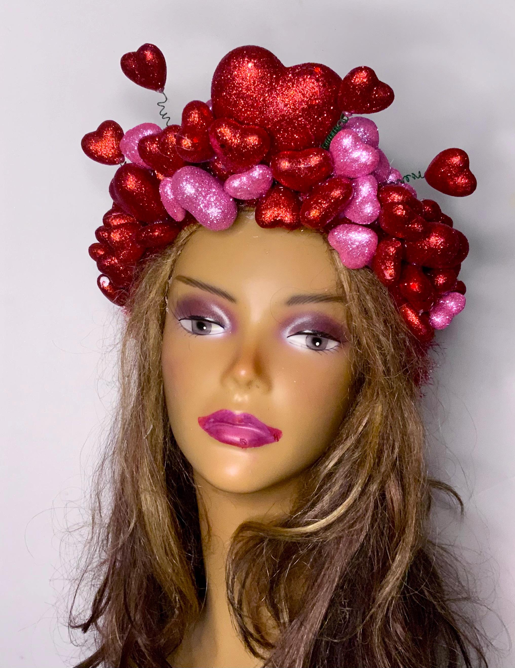 Valentine’s Day Party Crown Red Hearts Headband Valentine’s Day Crown ...