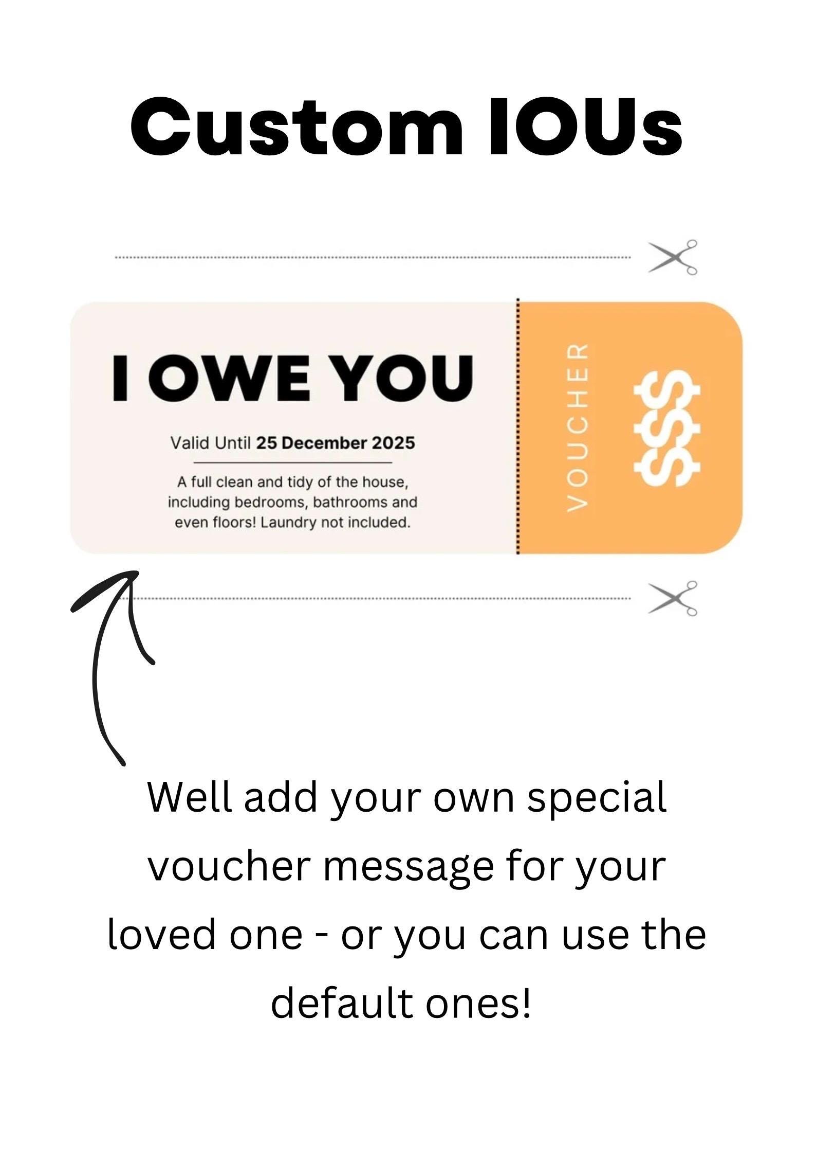 Printable IOU Voucher | Custom I Owe You | Custom Voucher | Digital ...