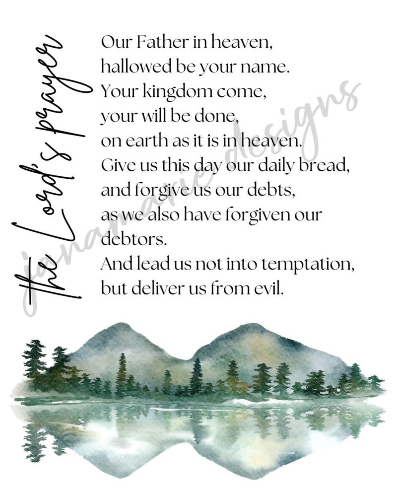 The Lord's Prayer Printable, Christian Prayer. - Etsy