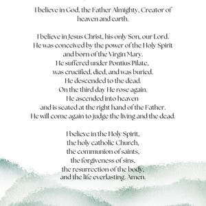 The Apostle's Creed Printable - Etsy