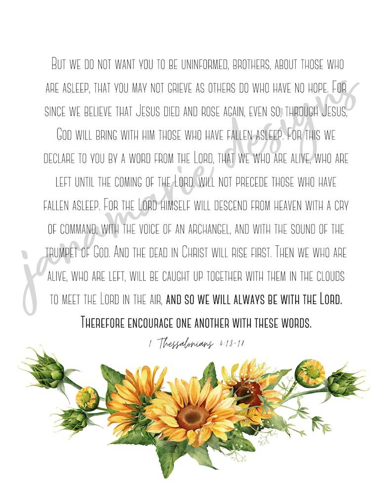 1 Thessalonians 4:13-18 Printable - Etsy