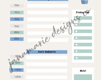 Homeschool Schedule Printable Homeschool Planner Template Homeschool ...