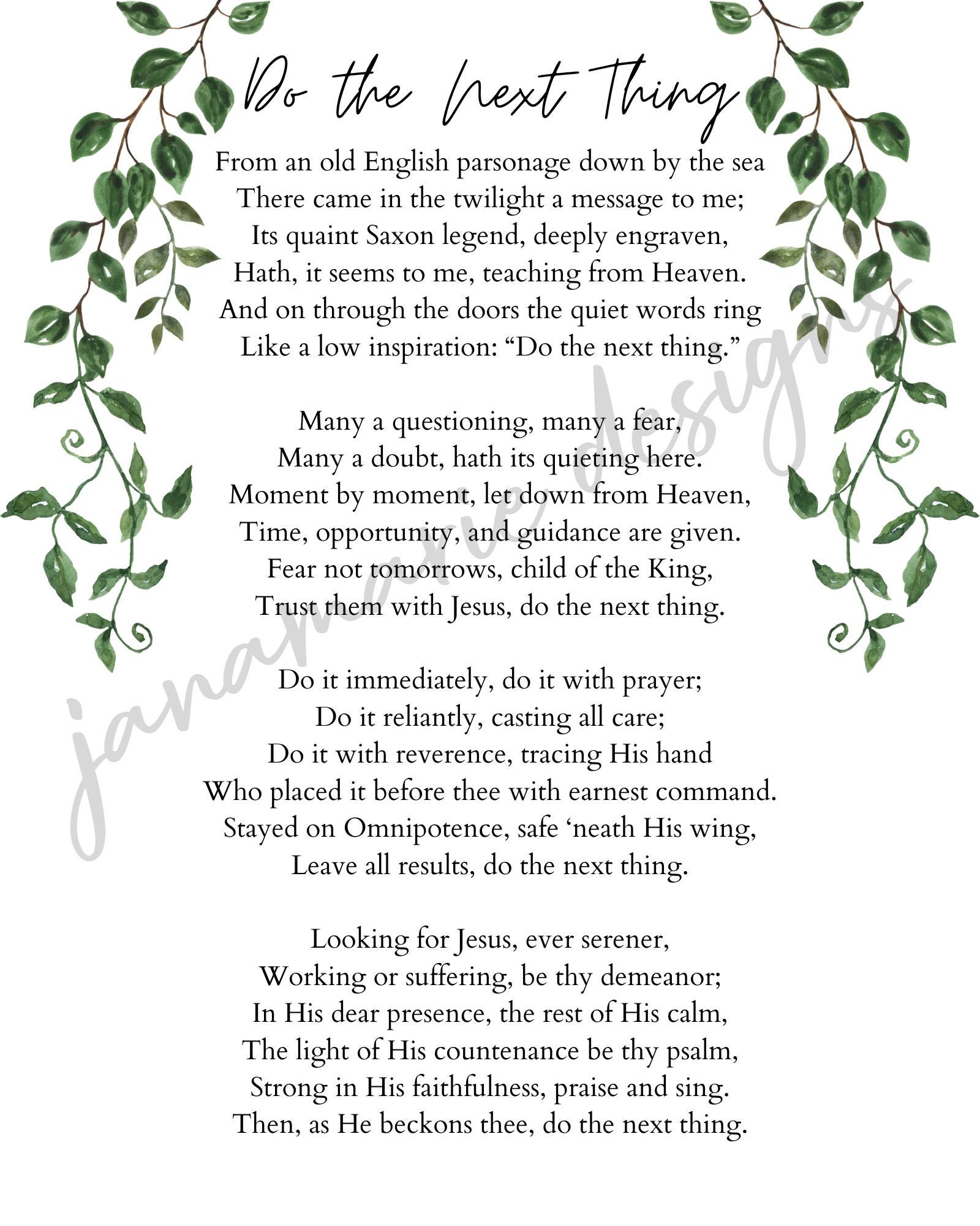 Do the Next Thing Printable, Elisabeth Elliot Quote - Etsy