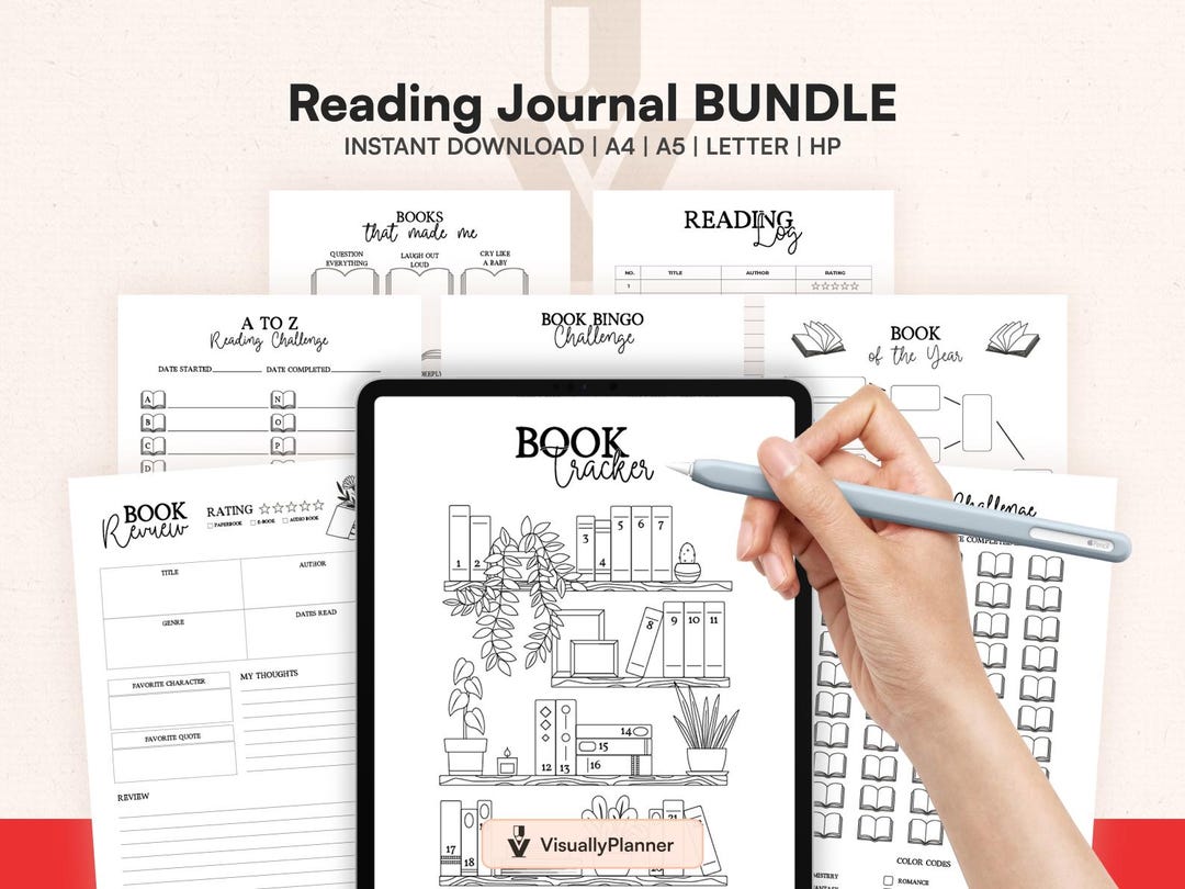 2025 Reading Challenge, Printable Reading Journal, Digital Planner ...