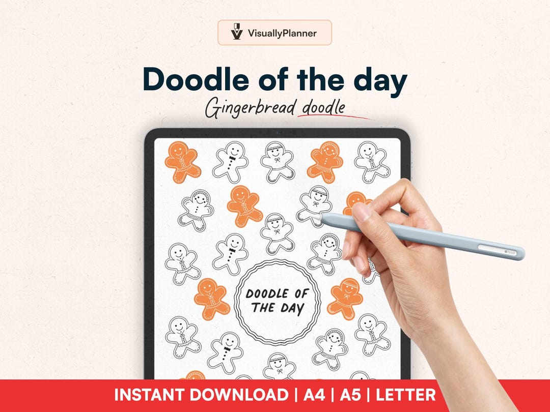Doodle of the Day Gingerbread Doodle drawing Page Bullet Journal ...