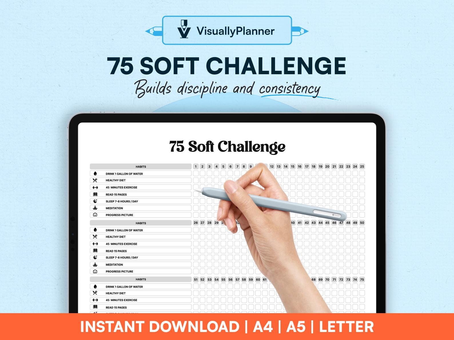 75 Soft Challenge Tracker, PRINTABLE Journal Page, Fitness Tracker ...