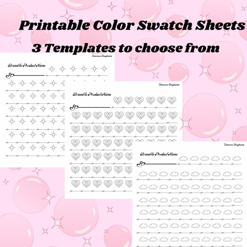 Printable Marker Color Swatch Sheet (PDF) - Etsy