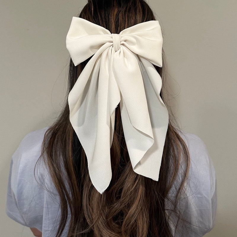Big White Hair Bow - Etsy