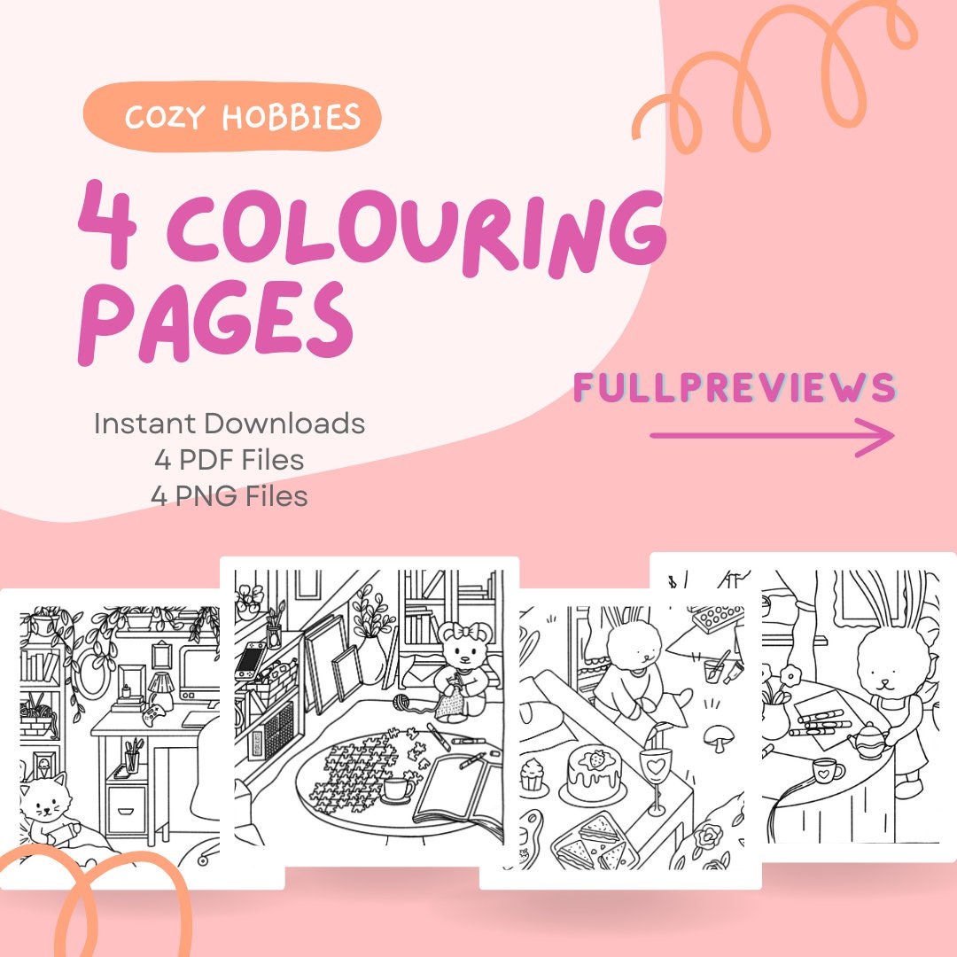 Cozy Colouring Pages for All Ages - Etsy