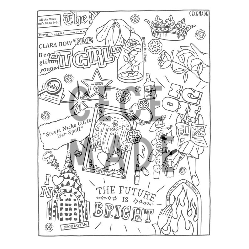 Taylor Swift Tortured Poet Department Colourin Page Clara Bow Swifties ...