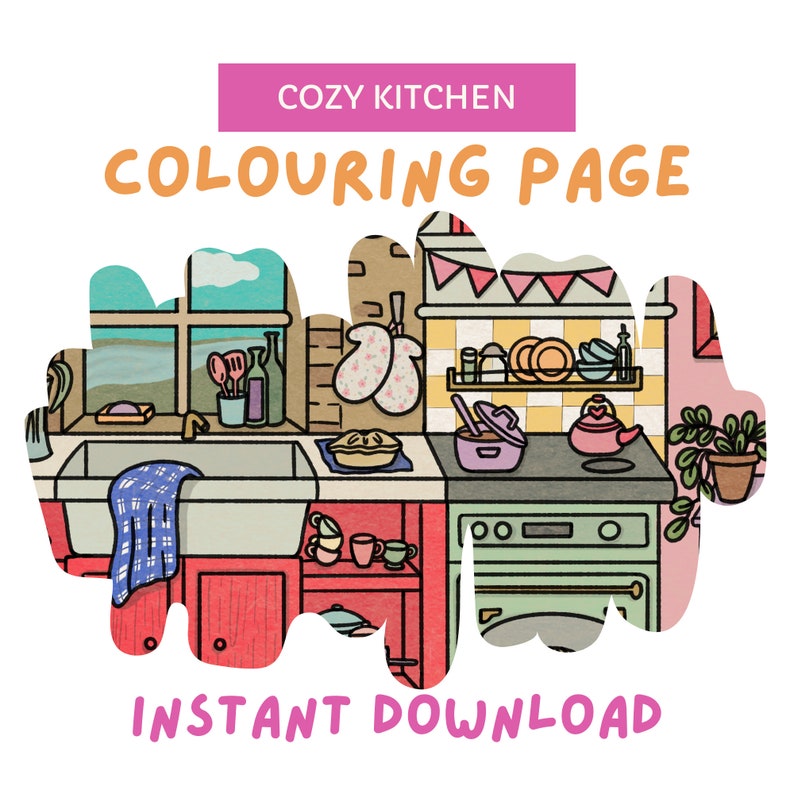 Cozy Colouring Sheet for All Ages - Etsy Australia