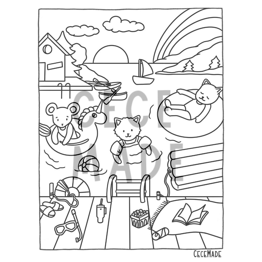 Cozy Colouring Page for All Ages | Colouring Page Printable Download - Etsy