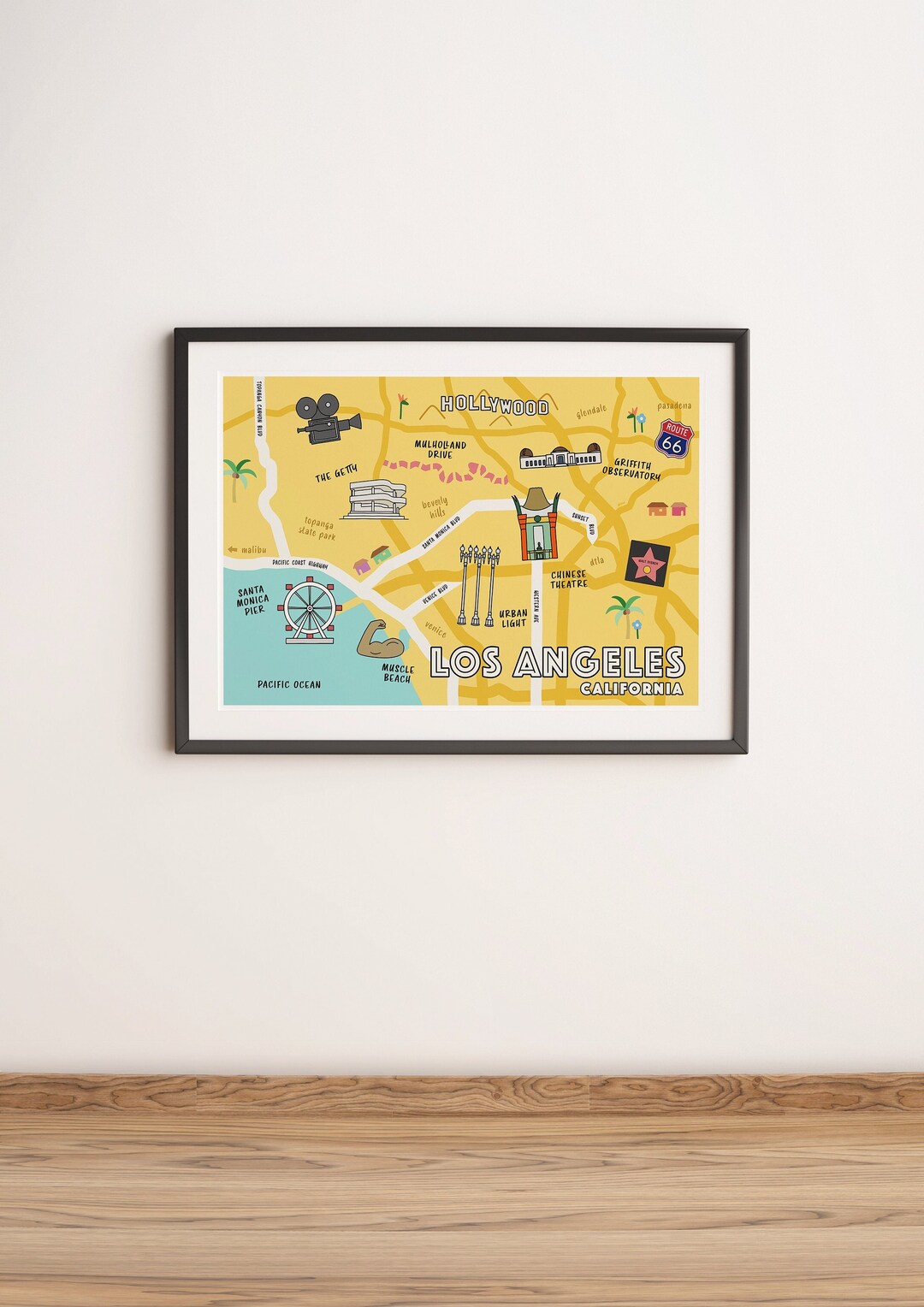 Los Angeles Map | Illustrated Map of LA | LA Poster - Etsy