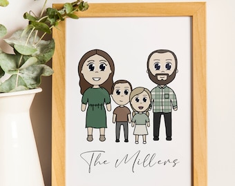 Hand-drawn Portrait Cartoon Portrait DIGITAL-SVG-PNG - Etsy