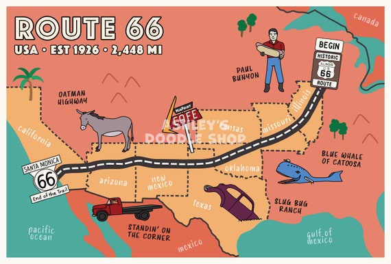 Mapa De La Ruta 66 De California Route 66 Maps From Start To Finish,