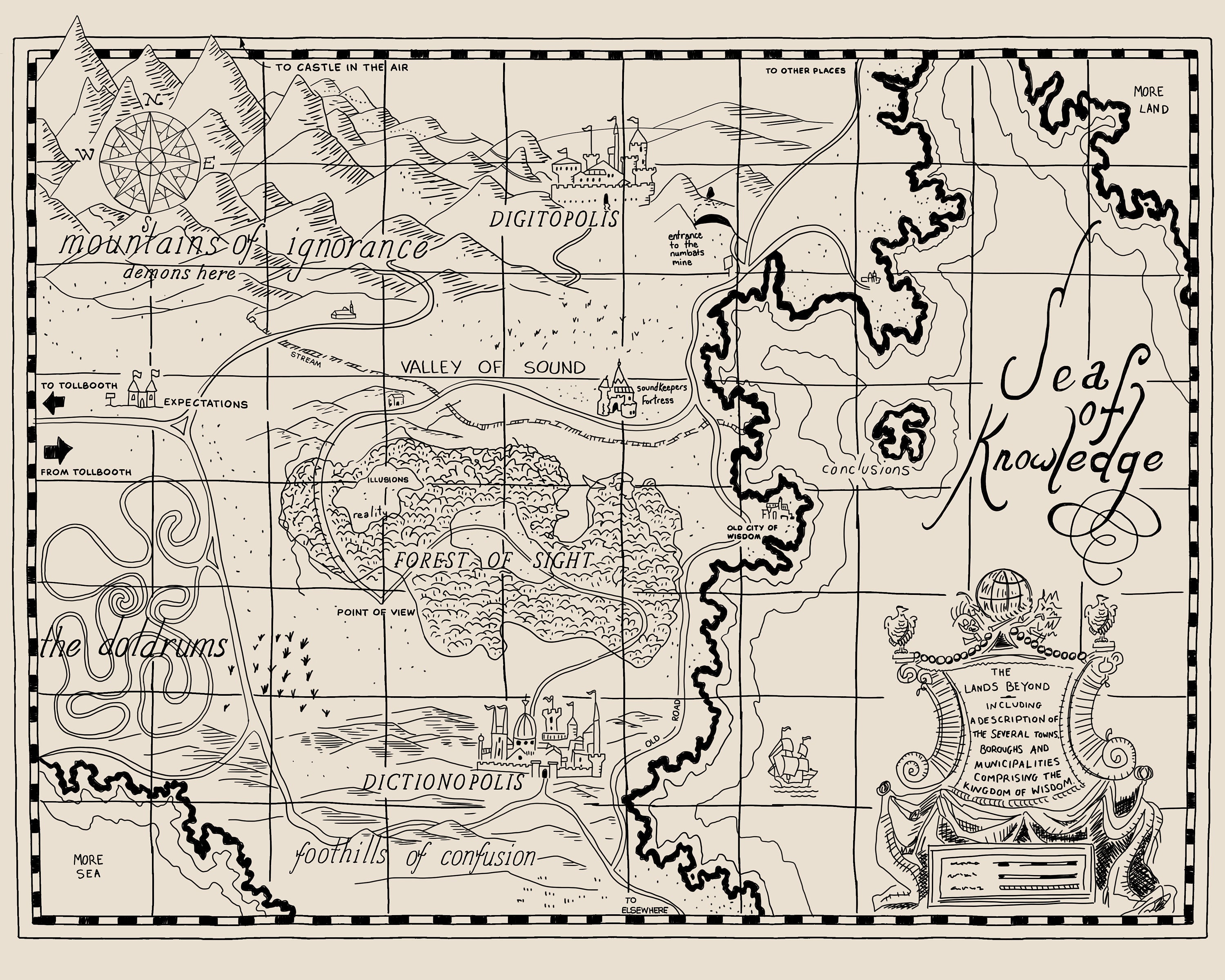 Phantom Tollbooth Map Hand Drawn Replica - Etsy