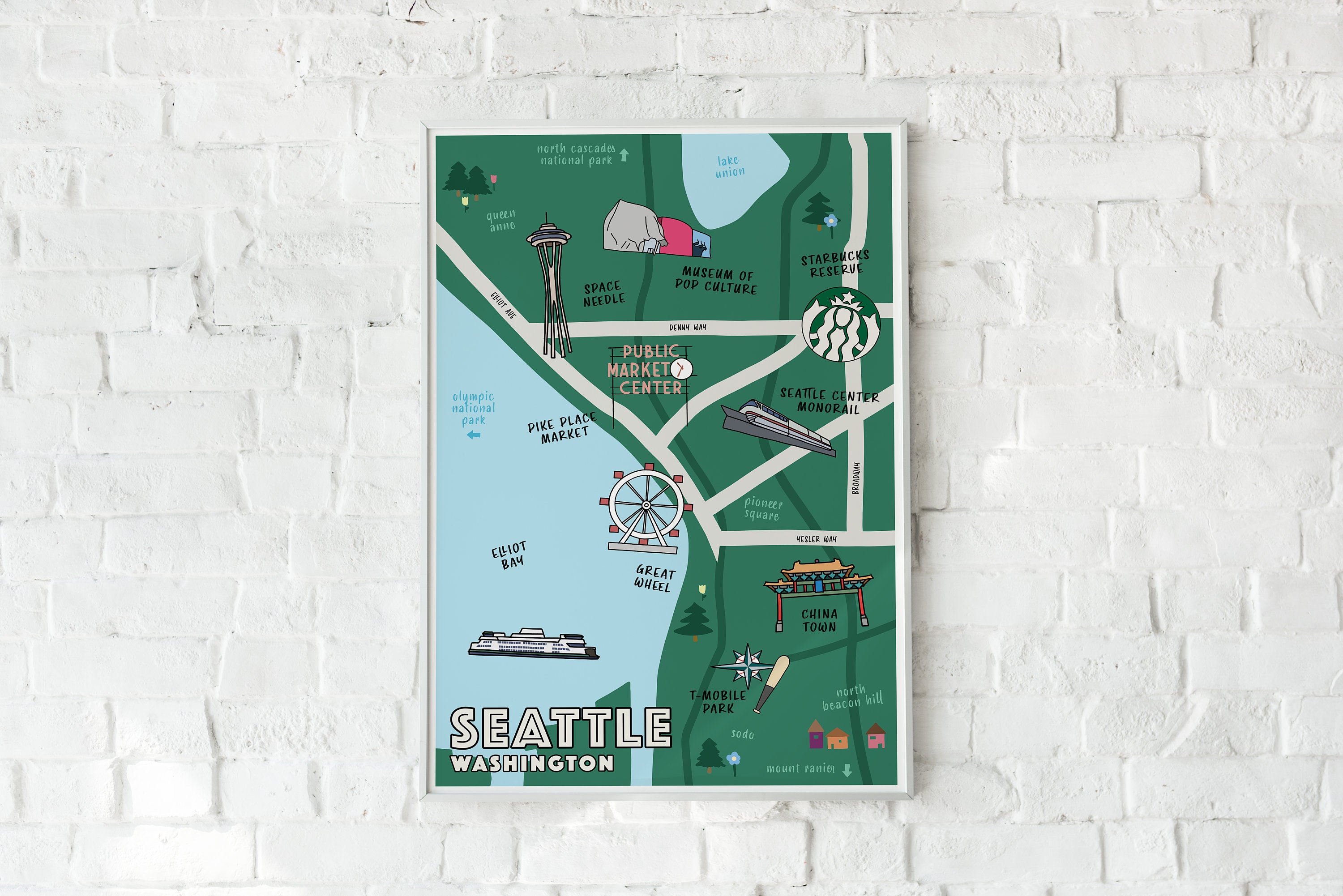 Seattle Space Needle Area Map