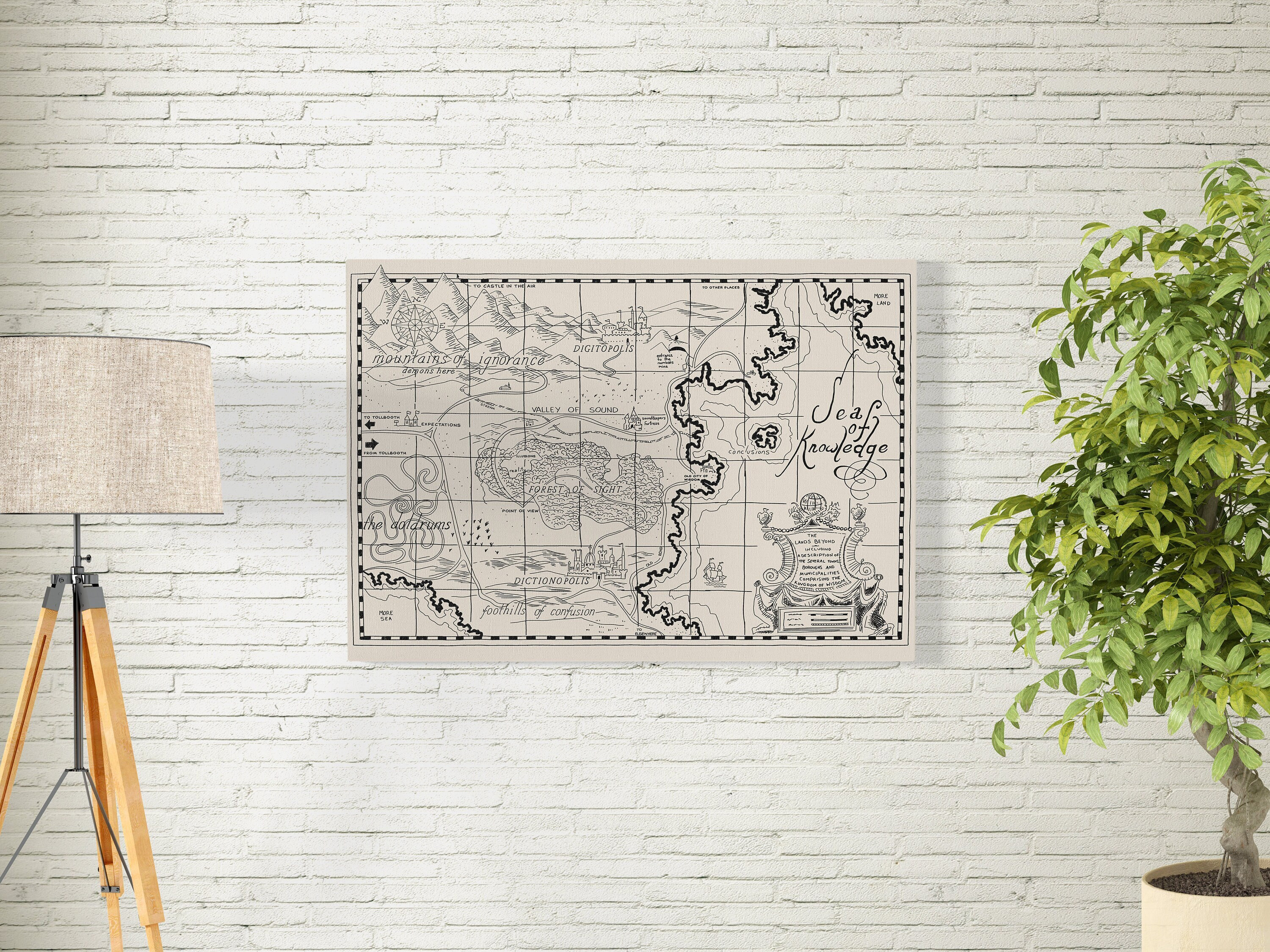 Phantom Tollbooth Map | Hand Drawn Literary Map | Fantasy Novel Map ...