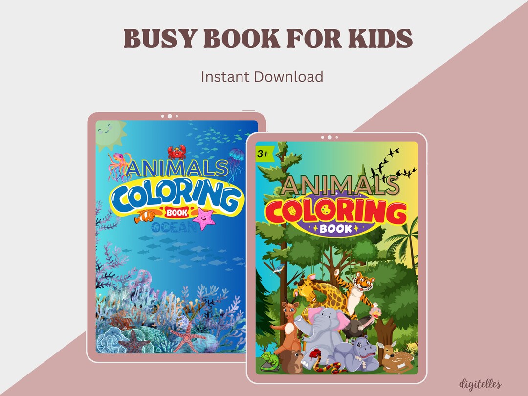 Coloring Textbook PDF : Aquatic and Land Animals - Etsy
