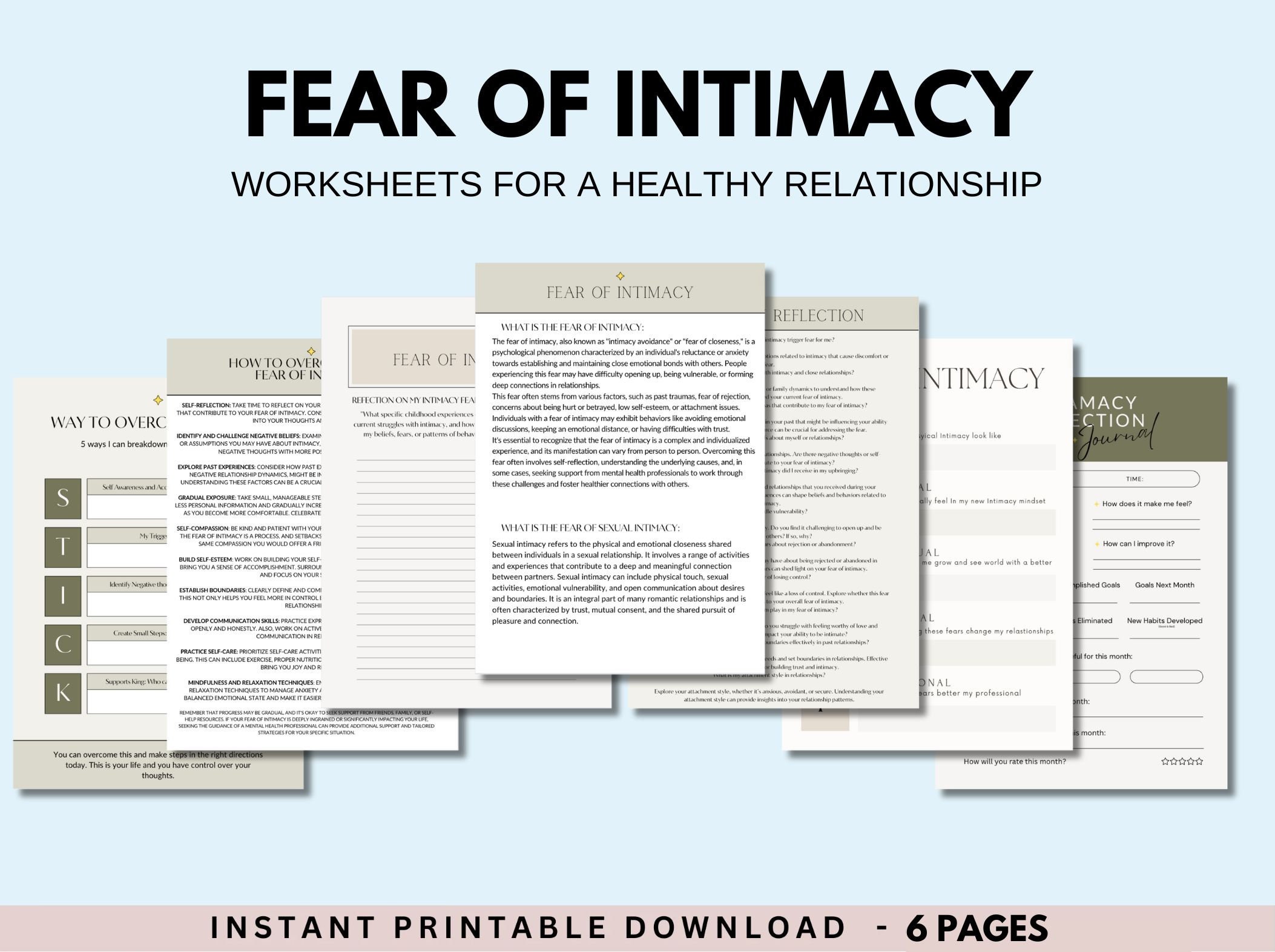 Fear of Intimacy Worksheets, Couples Counselling, Couples Therapist ...