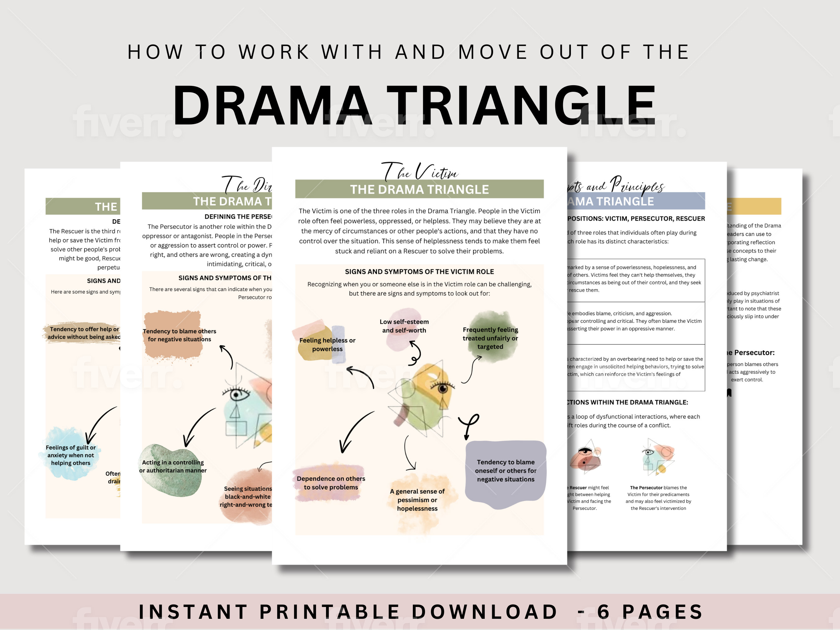 Drama Triangle Workbook for Relationship Couples Counseling ...
