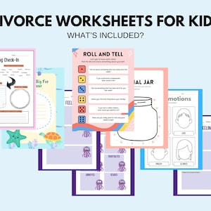 Divorce Worksheets for Kids Coping With Parents Separation, Emotional ...