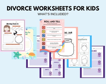 Divorce Worksheets for Kids Coping With Separation, Emotional ...