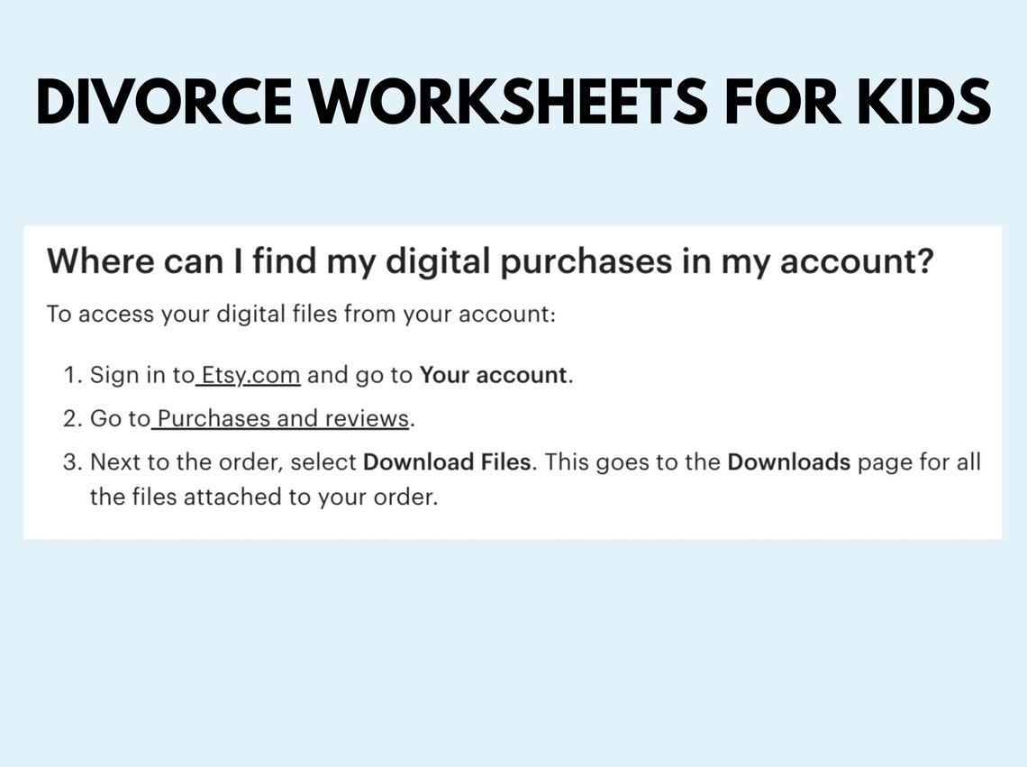 Divorce Worksheets for Kids Coping With Parents Separation, Emotional ...