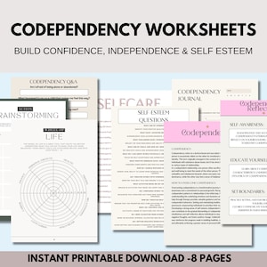 Codependency Worksheets to Build Confidence and Independence, Self Esteem Therapy Work, Wheel of ...