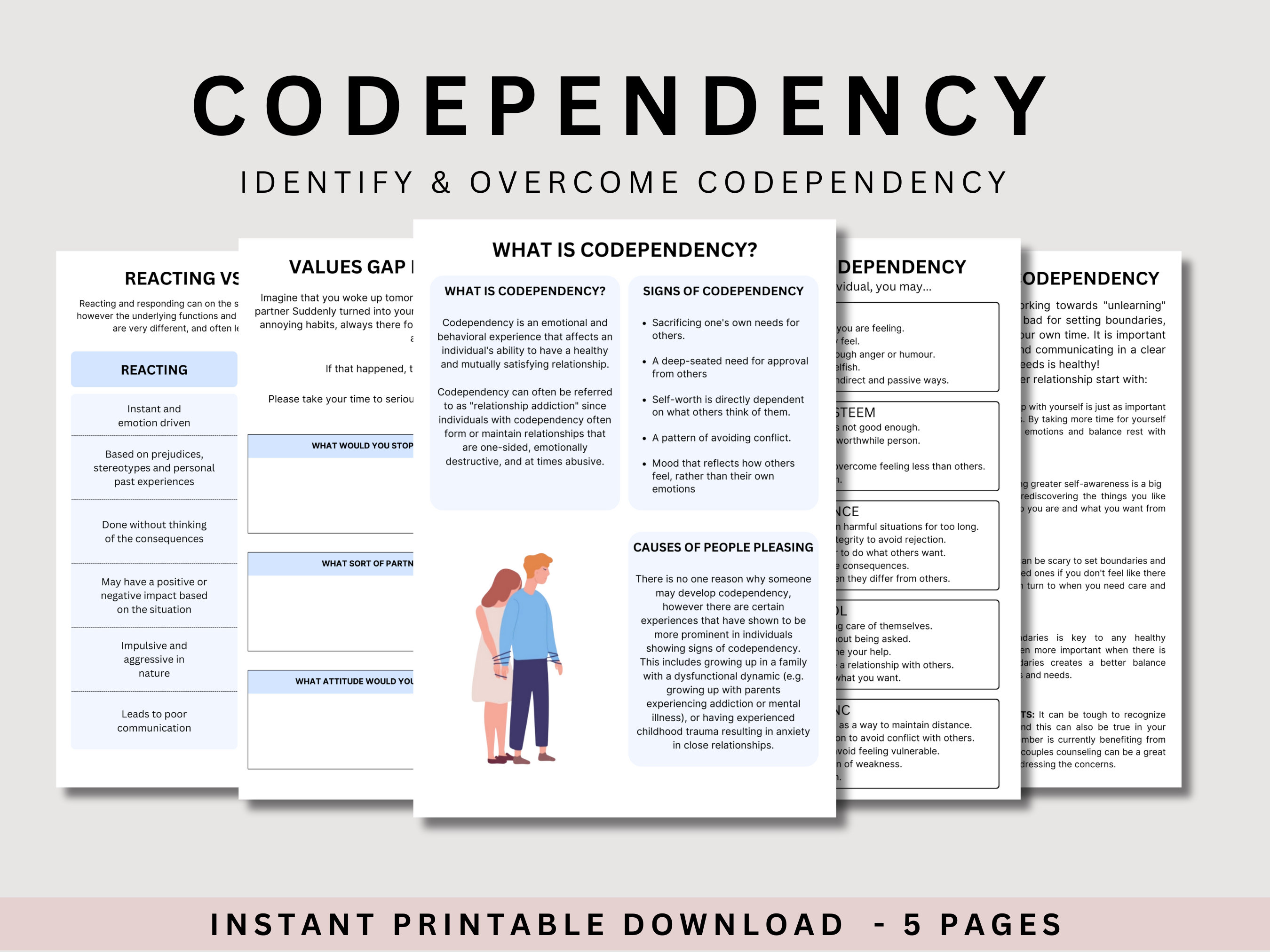 Codependency Worksheets to Build Confidence, Independence, Self Esteem ...