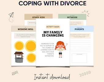 Divorce Worksheets for Kids, Separation Journal, Divorce Workbook ...